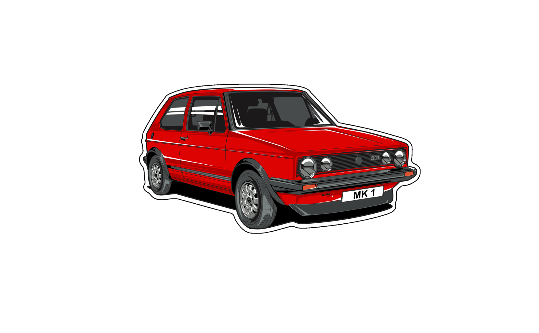 Mk1 Golf Gti RED Sticker – Petrol Head Style