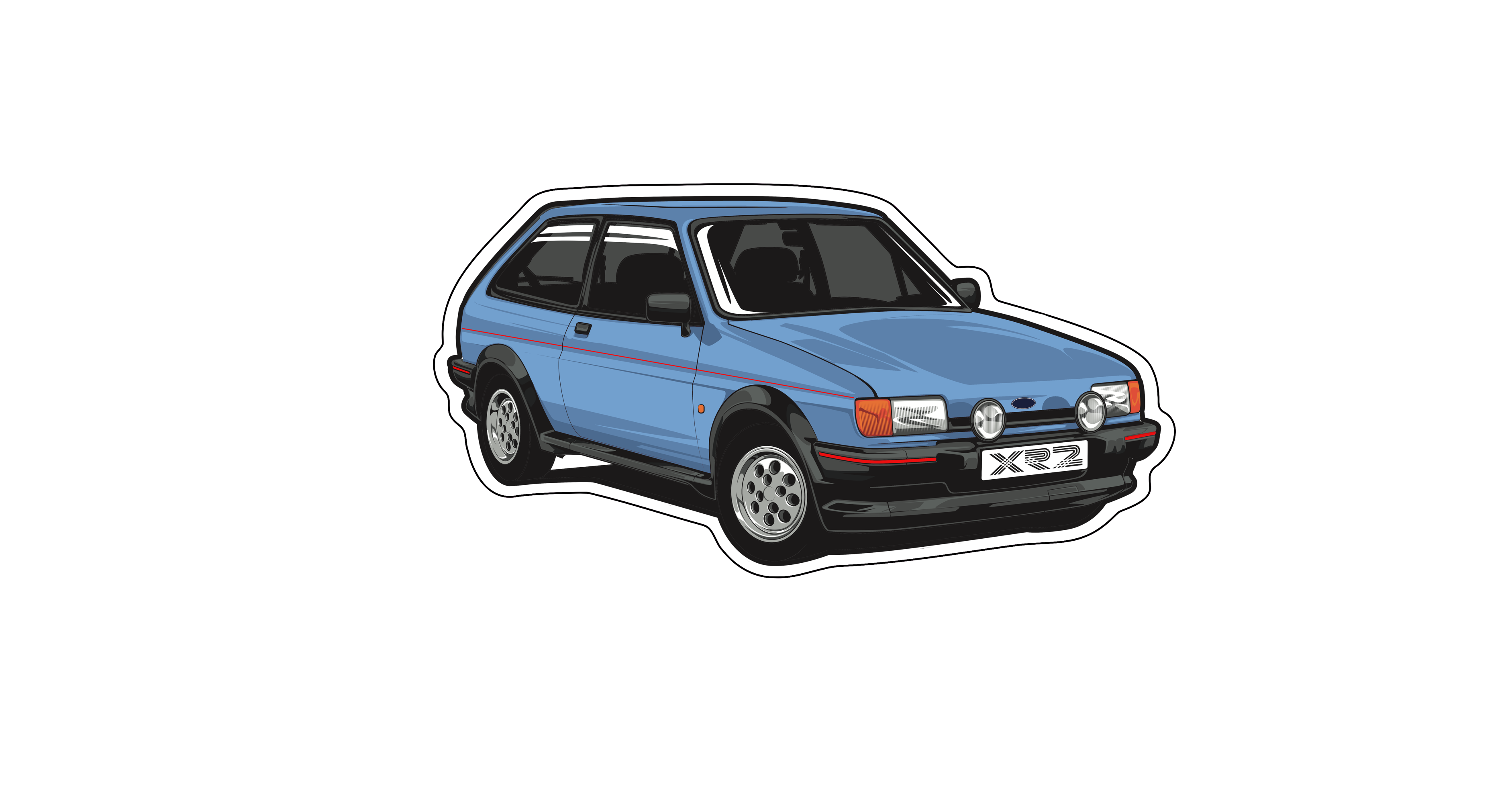 Mk2 Fiesta XR2 sticker - BLUE – Petrol Head Style