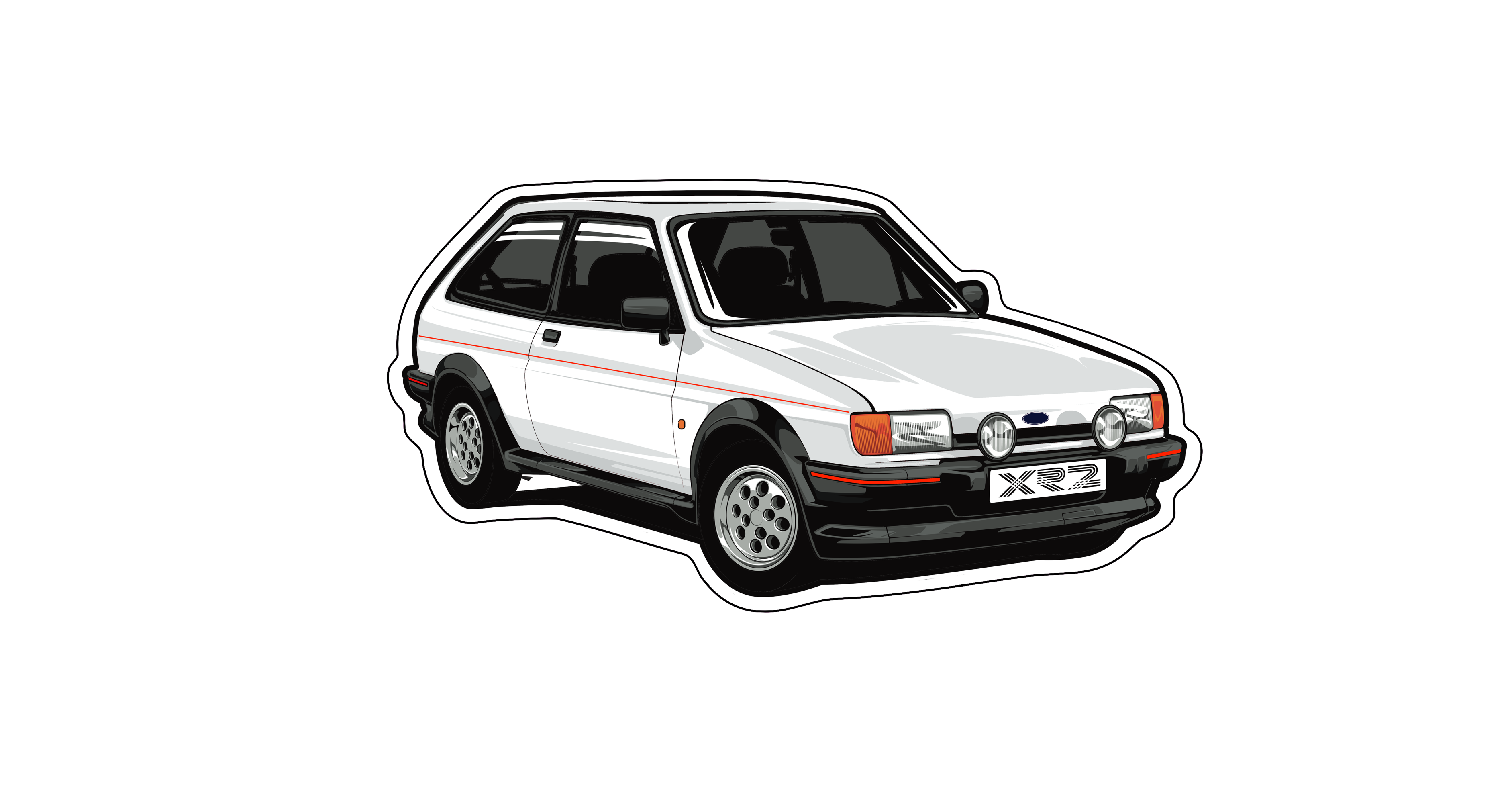 Mk2 Fiesta XR2 magnet - WHITE – Petrol Head Style