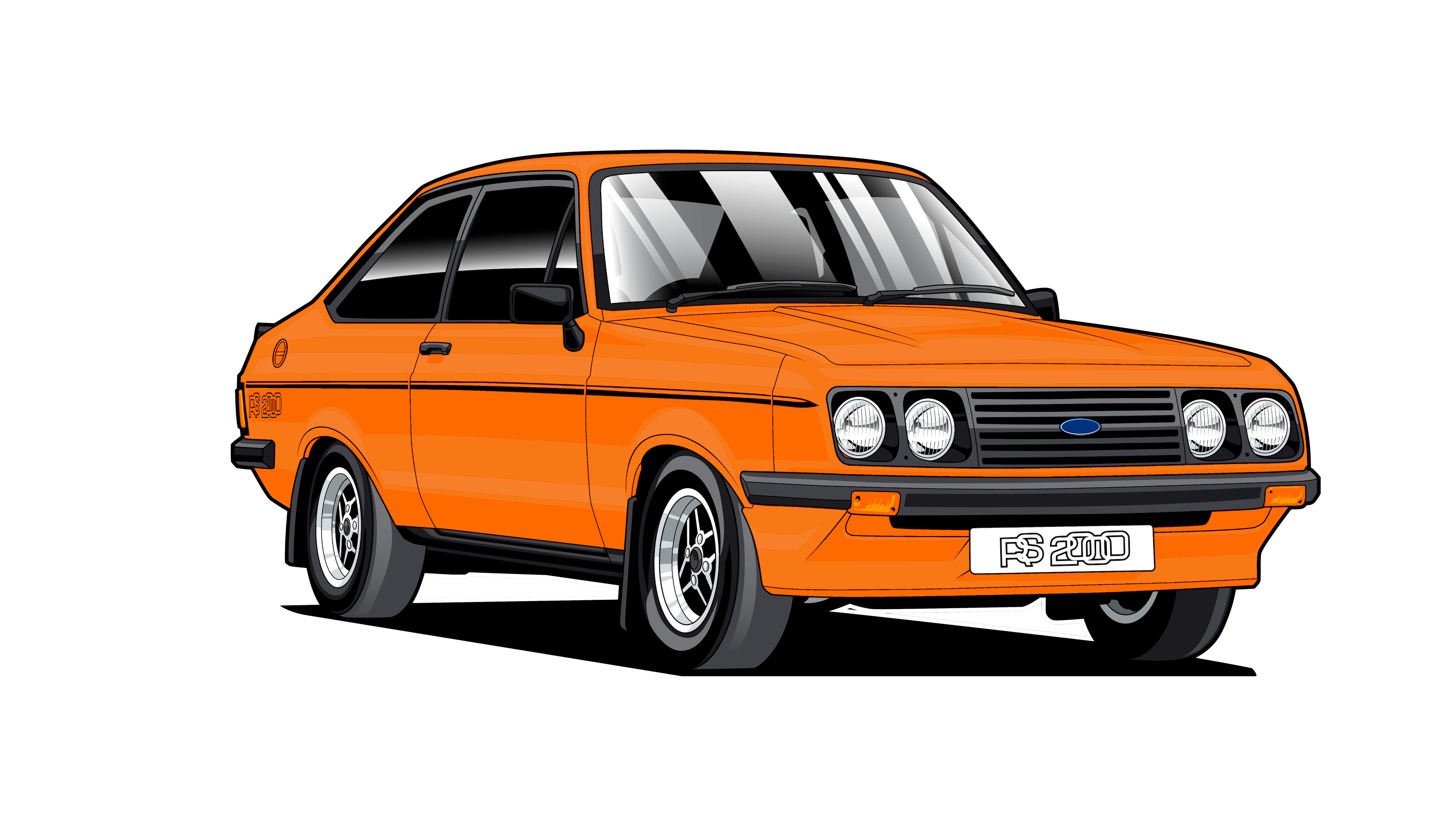 Mk2 Escort RS2000 Sticker ORANGE – Petrol Head Style